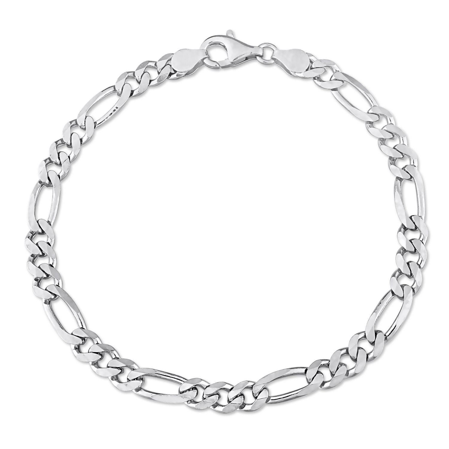 Click here for Miabella Sterling Silver Figaro Anklet One Size prices