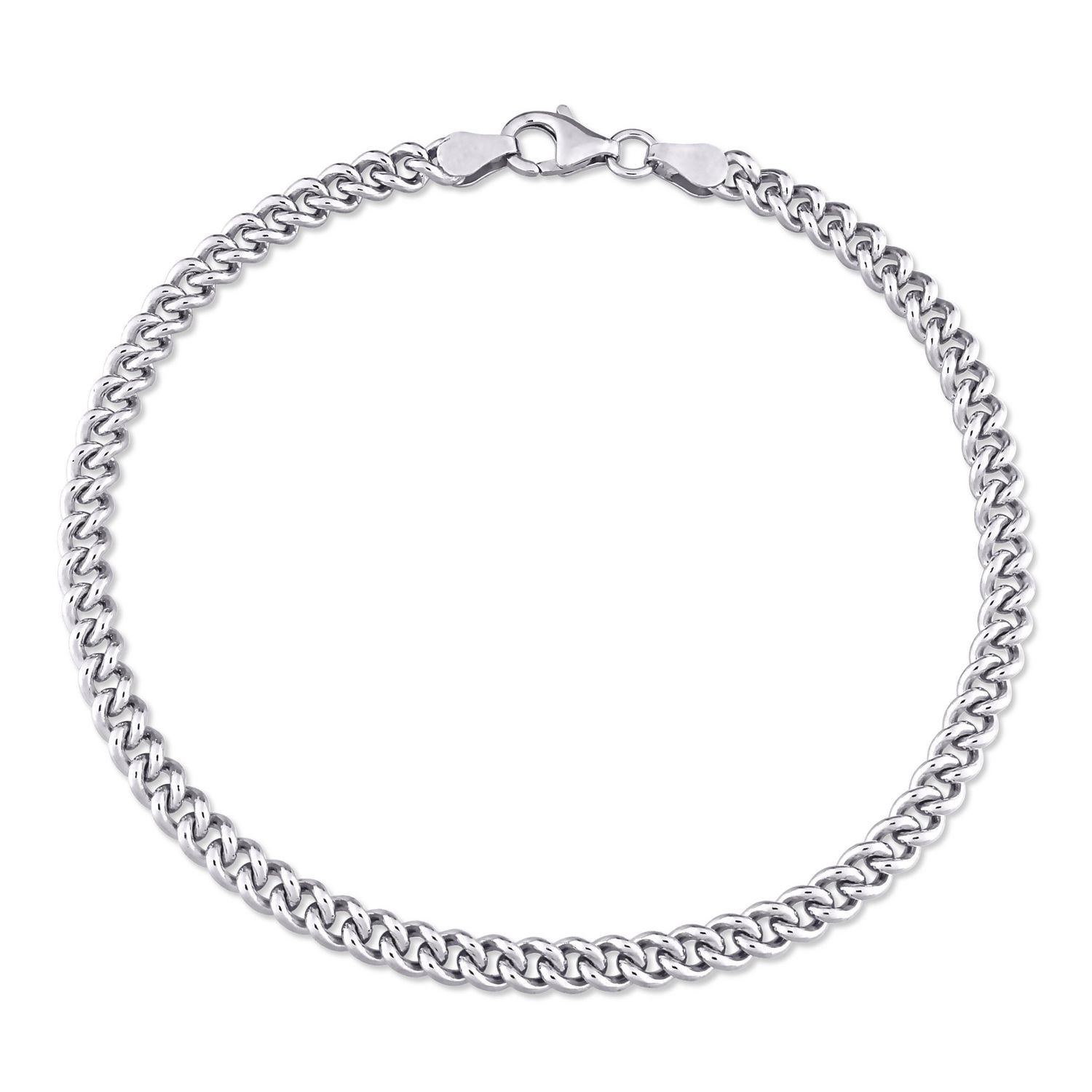 Click here for Miabella Sterling Silver Curb Chain Anklet One Siz... prices