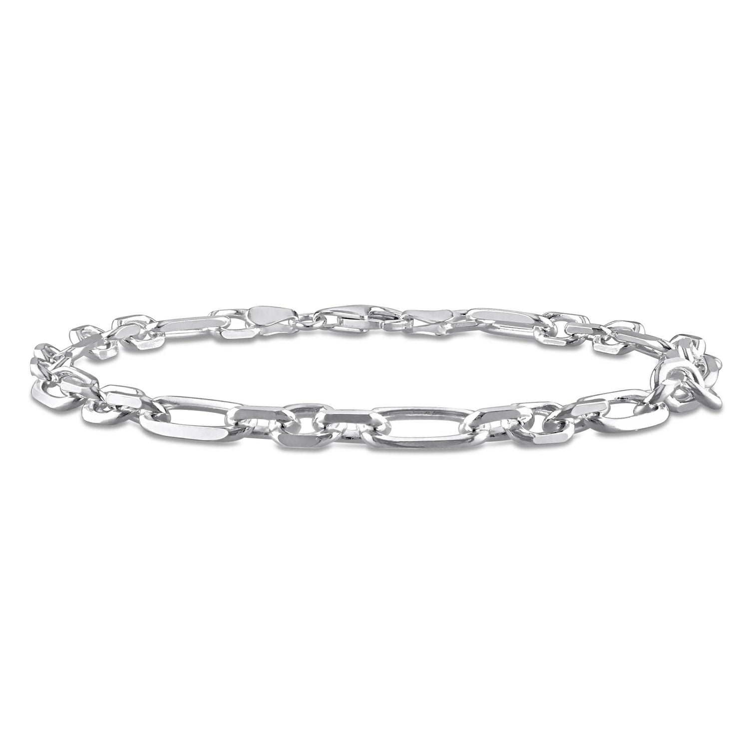 Click here for Miabella Sterling Silver Diamond Cut Figaro Anklet... prices