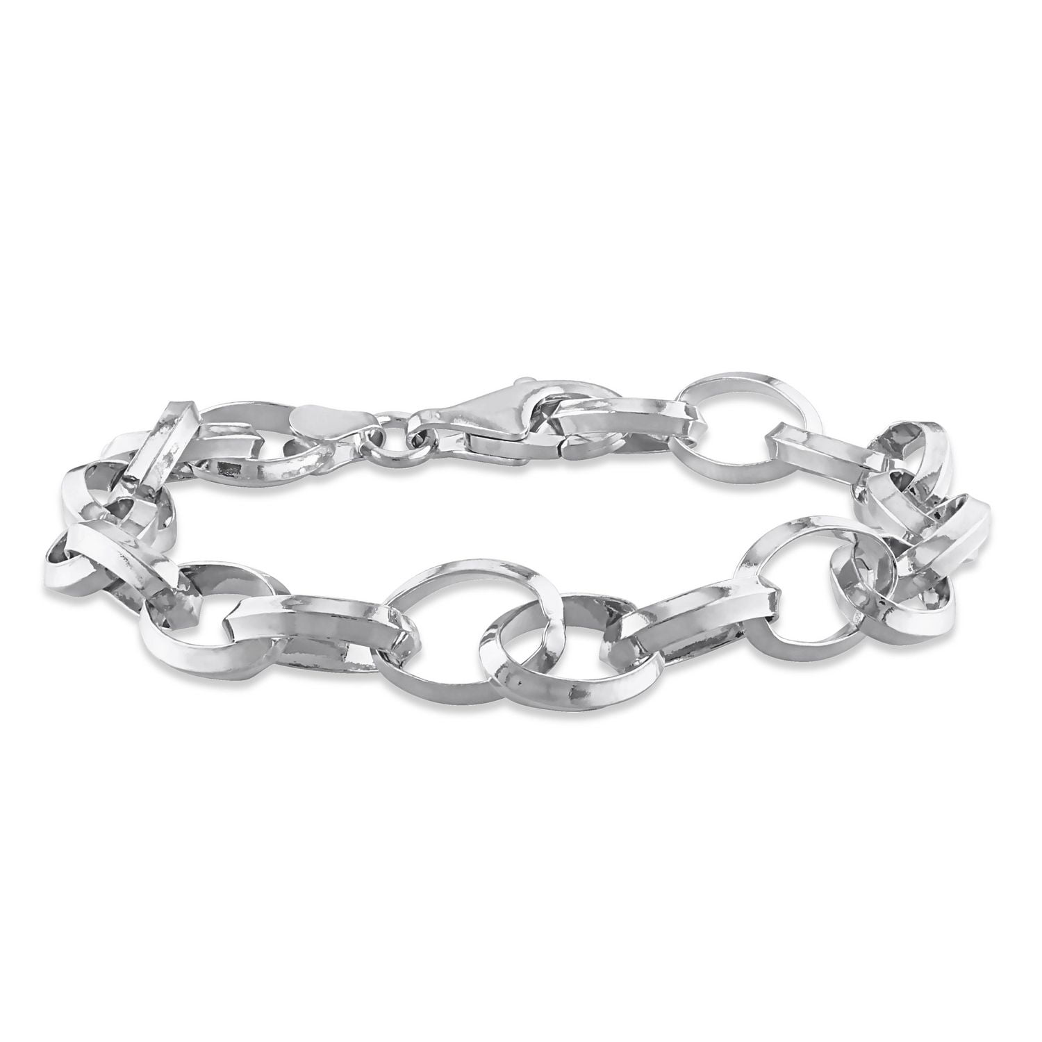 Click here for Miabella Sterling Silver Rolo Chain Bracelet One S... prices