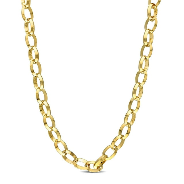 Miabella 18K Yellow Gold Plated Sterling Silver Rolo Necklace - Walmart.ca