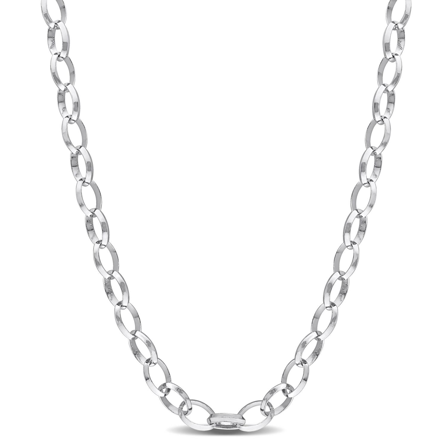 Click here for Miabella Sterling Silver Rolo Necklace One Size prices