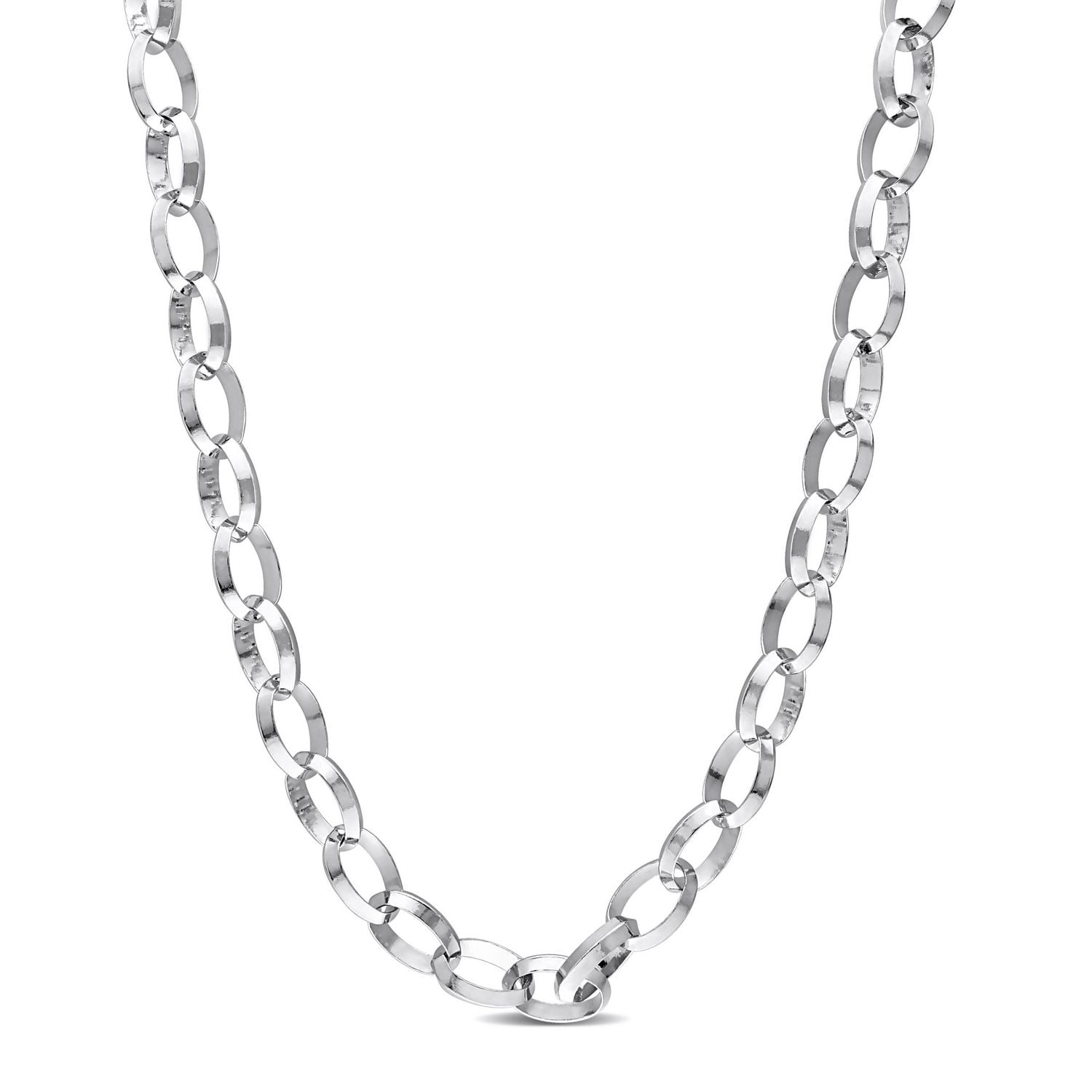 Click here for Miabella Sterling Silver Rolo Necklace One Size prices