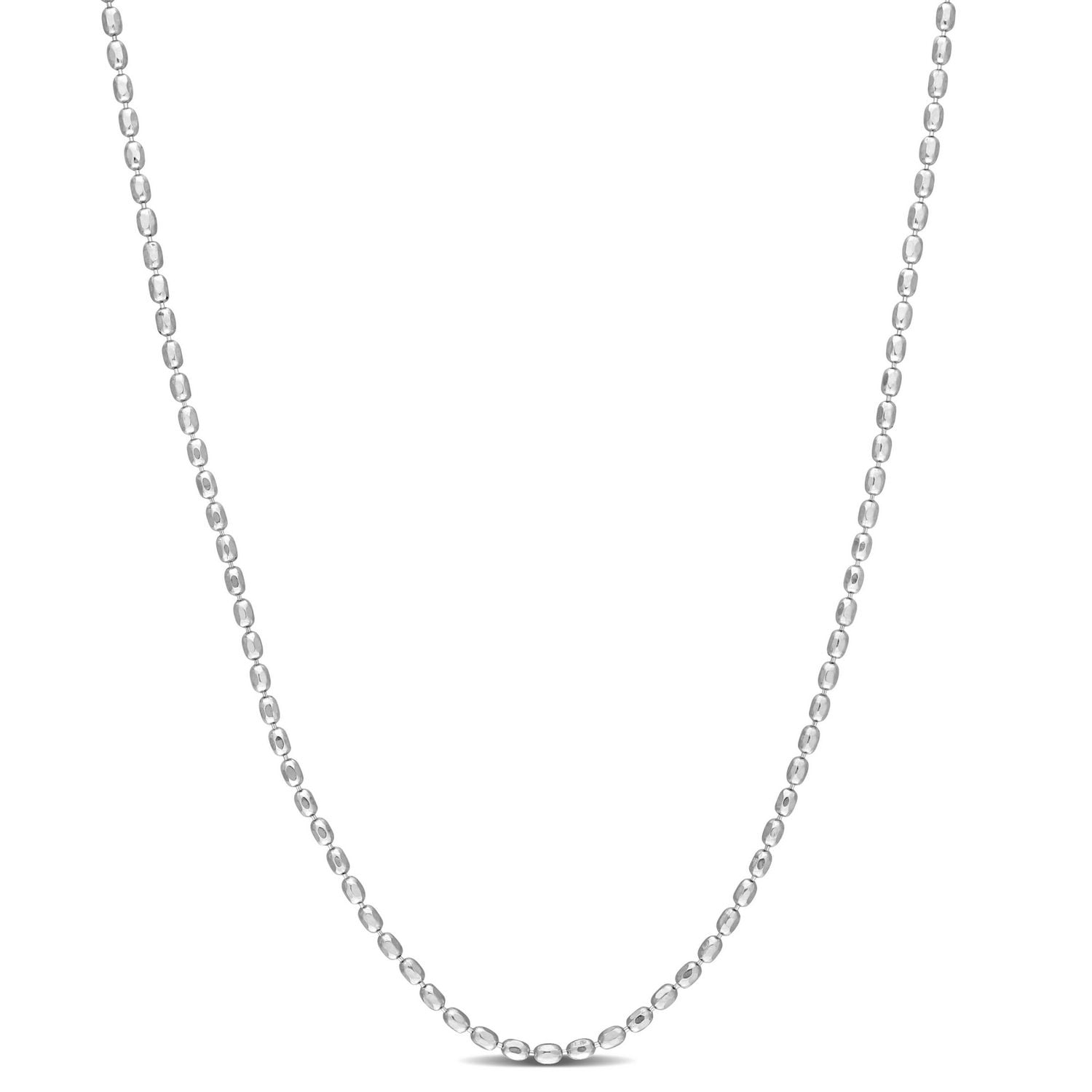 Click here for Miabella Sterling Silver Oval Ball Chain Necklace... prices