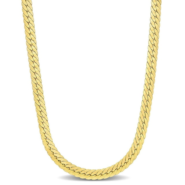 Miabella 18K Yellow Gold Plated Sterling Silver Herringbone Chain ...