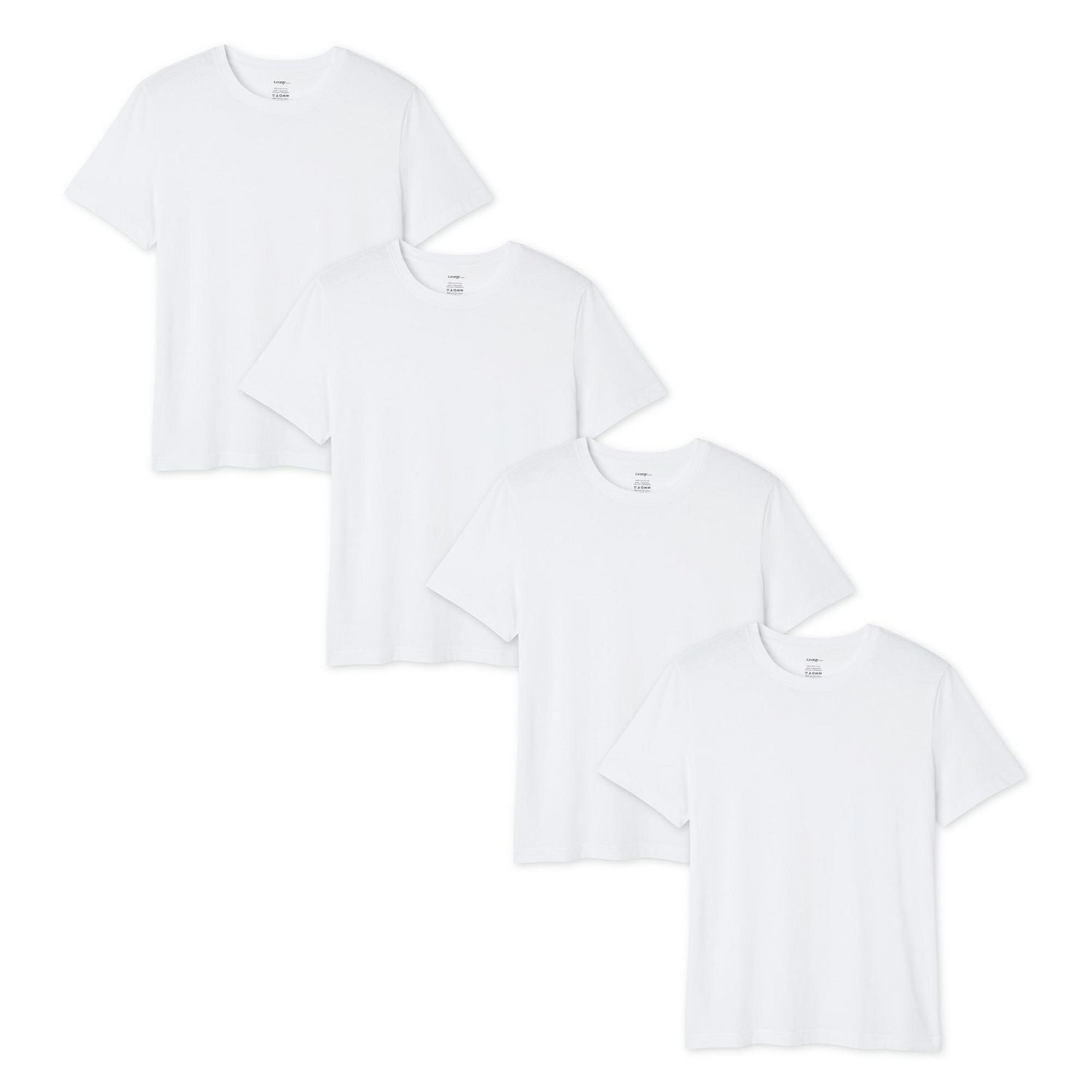 Click here for George Mens Crew Neckline Tee 4-Pack L prices