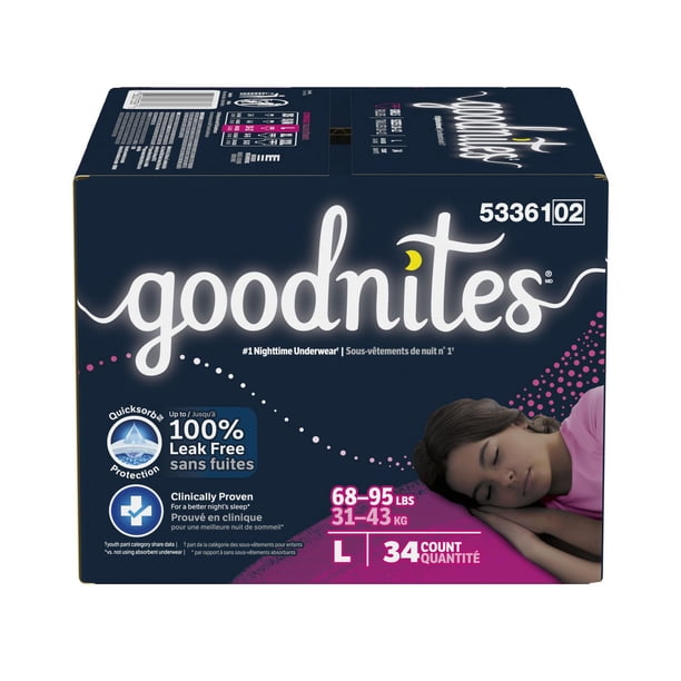 Goodnites Girls' Nighttime Bedwetting Underwear, Giga Pack, Size XS ...