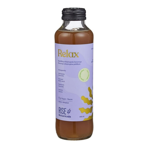 Rise Botanicals Relax Lime Ginger Sparkling Adaptogenic Beverage, 414 ...