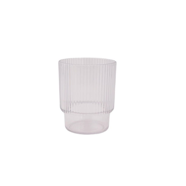 Hometrends Grey and Clear Ribbed Acrylic Lowball Tumbler,14.22oz ...