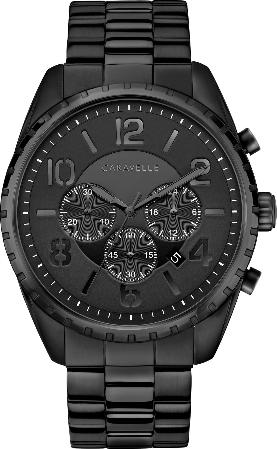 Click here for Caravelle Mens Black Quartz Watch One Size prices