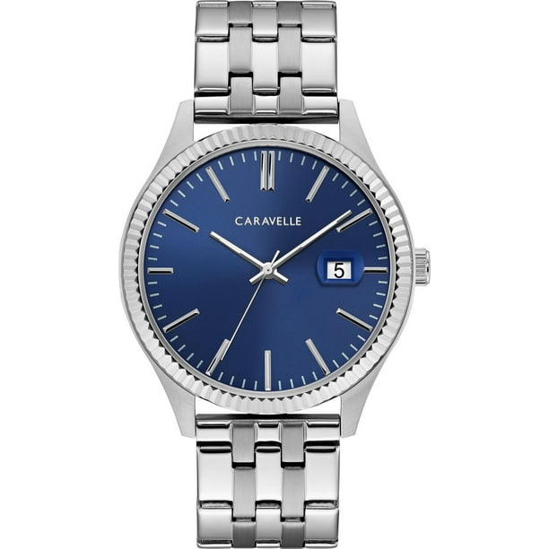 Caravelle Mens Silver-Tone Quartz Watch - Walmart.ca