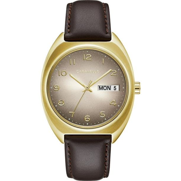 Caravelle Mens Gold-Tone Quartz Watch - Walmart.ca