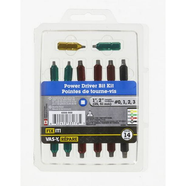 Assorted Power Driver Bit Kit 14 Pieces - Walmart.ca