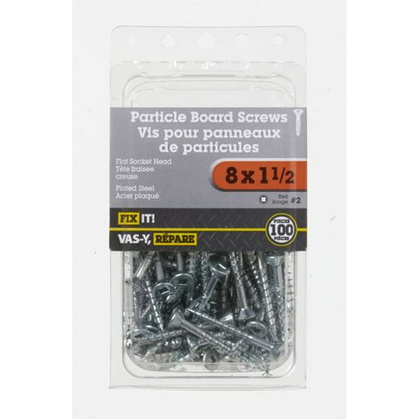 8x1-1/2" Particle Board Screws 100 Pieces, For use in all particle ...