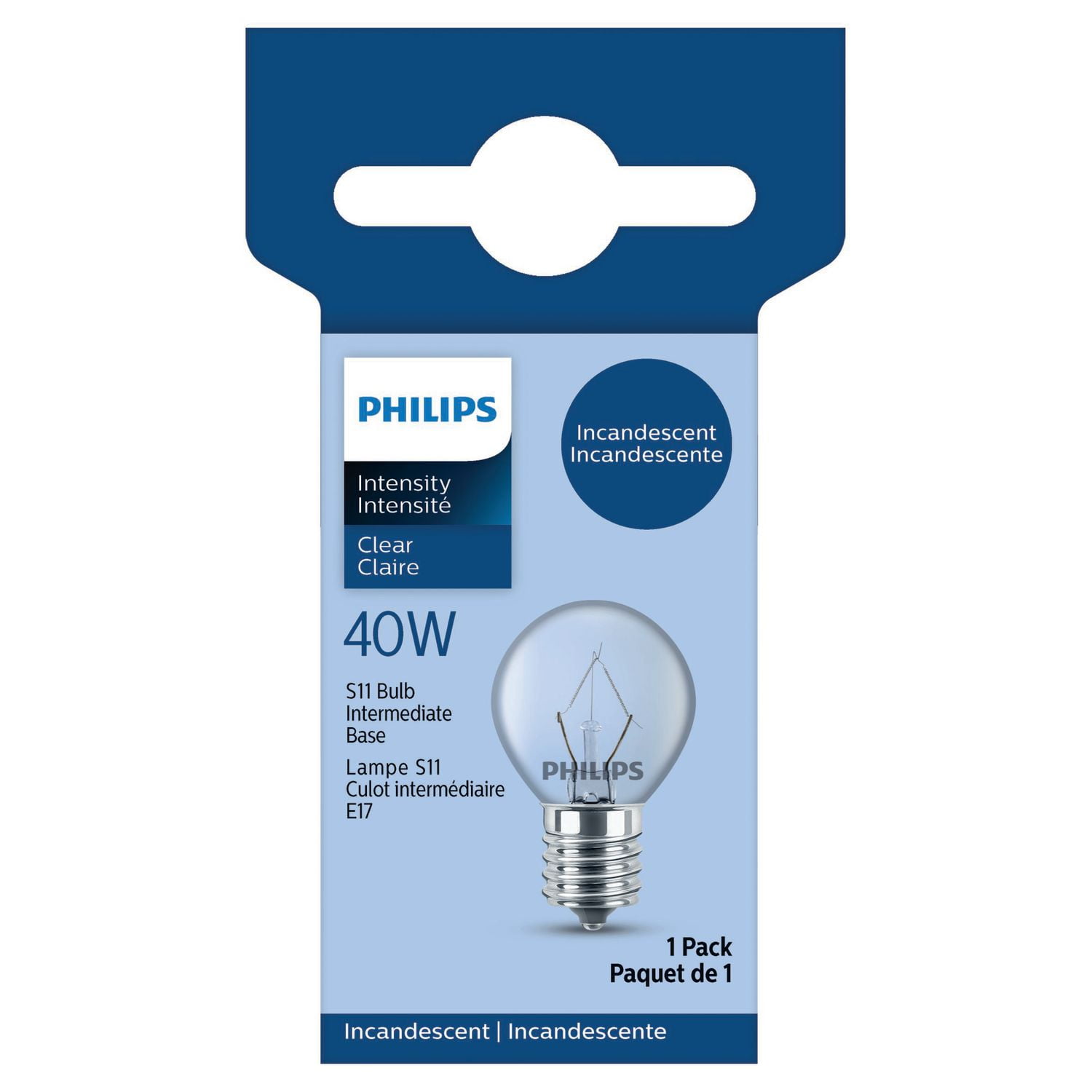 PHILIPS 40W S11 Intermediate Base High Intensity Light Bulb | Walmart ...