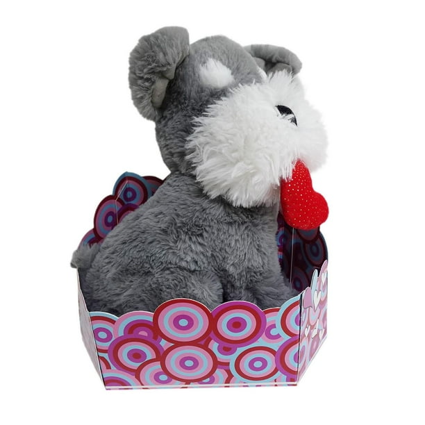 Way To Celebrate Grey Dog Plush in gift box,10.5inch - Walmart.ca
