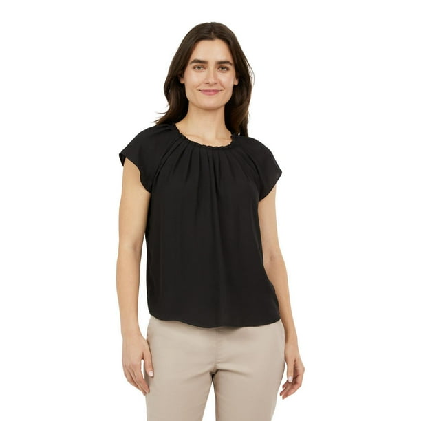 CHAPS-PLEAT NECK TOP - Walmart.ca