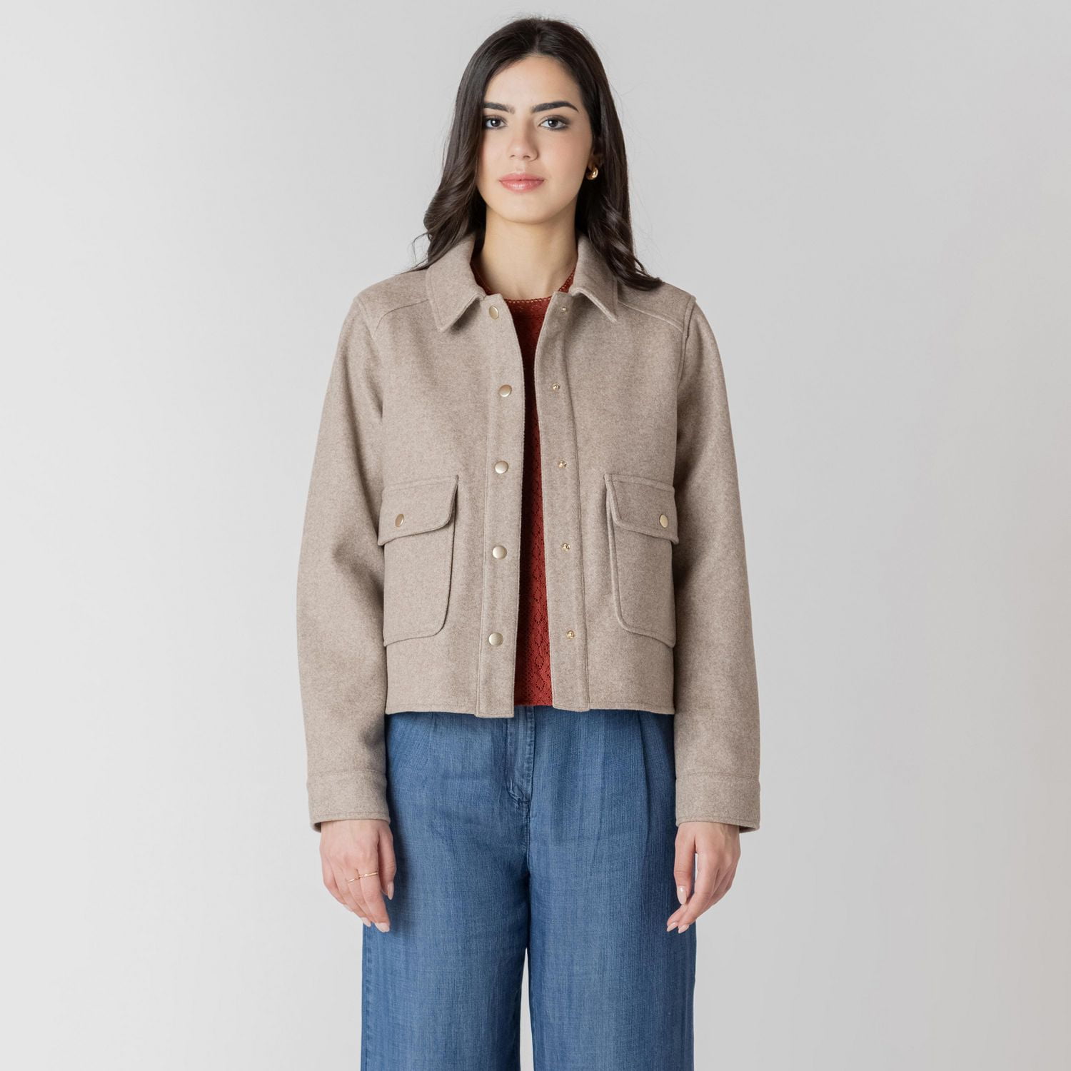 Devoted Long sleeve button up shacket, Button up shacket - Walmart.ca