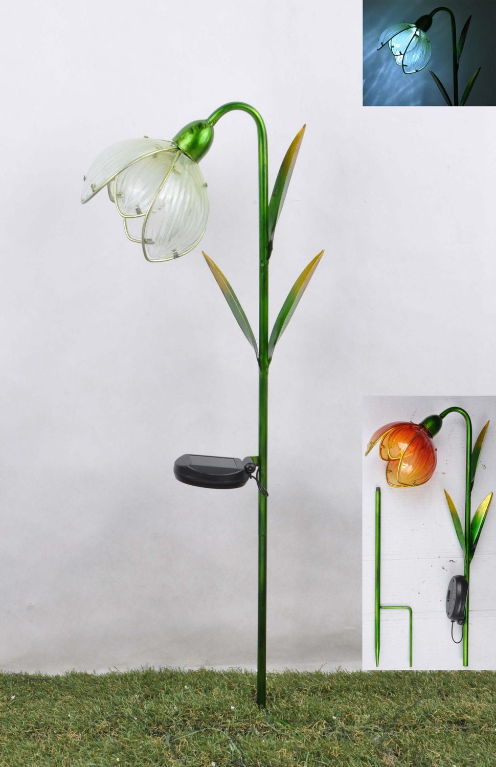 Outdoor Solar Powered Snowdrop Light LED Lawn Lamp Decor Stake Lantern ...