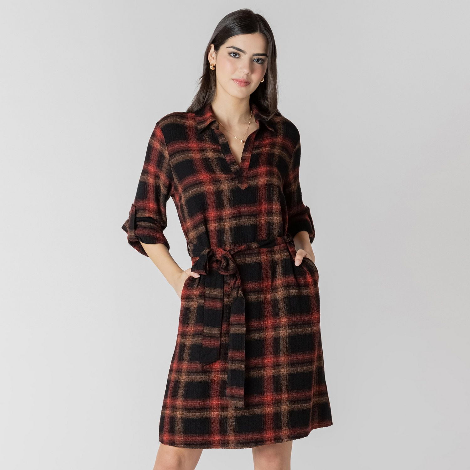 Click here for Devoted Long Sleeve Collared Midi Dress Xs prices