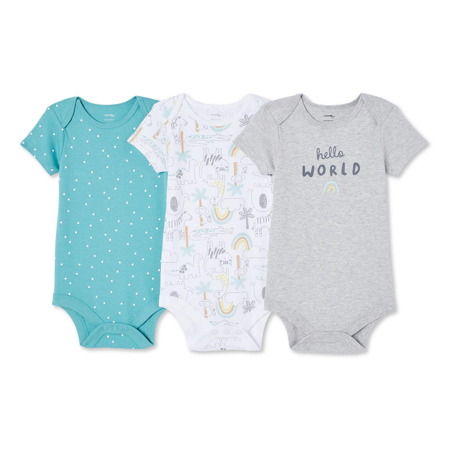 Click here for George Infants Gender Inclusive Bodysuit 3-Pack 3-... prices