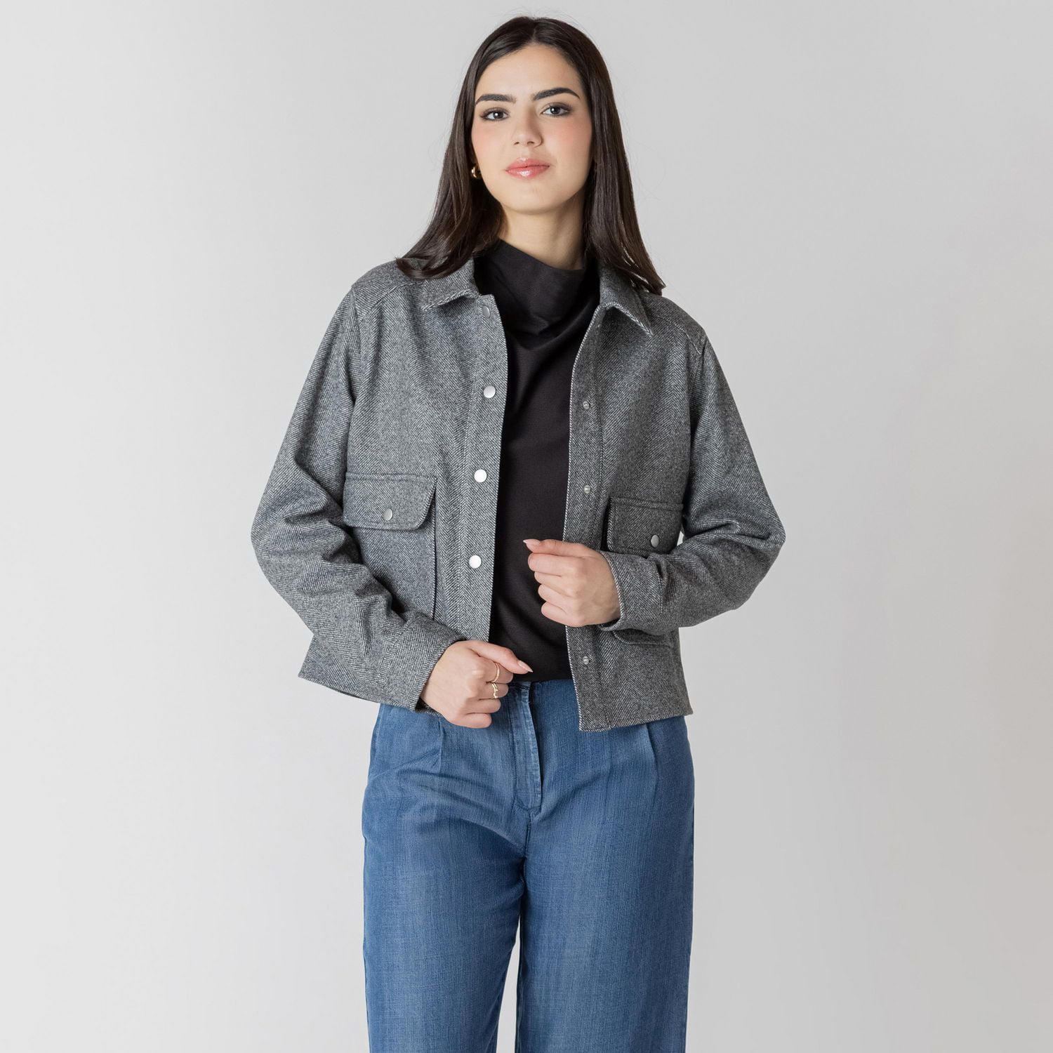 Click here for Devoted Long Sleeve Button Up Shacket Xs prices