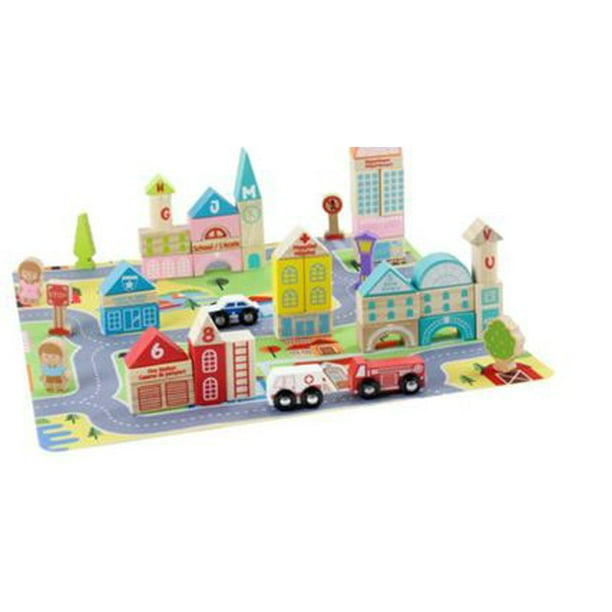 Spark Create Imagine Stacking Blocks, Wooden Stacking Blocks with Mat ...