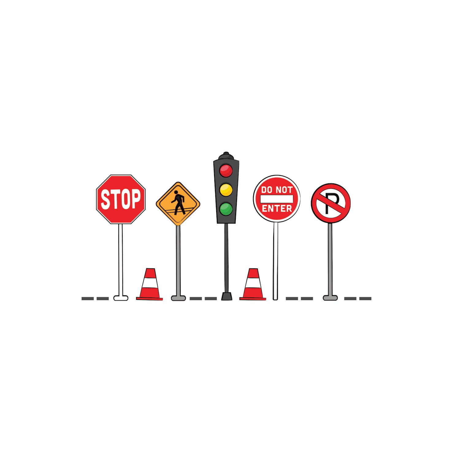 Mainstays Kids 12" Traffic Signs Wall Decal | Walmart Canada