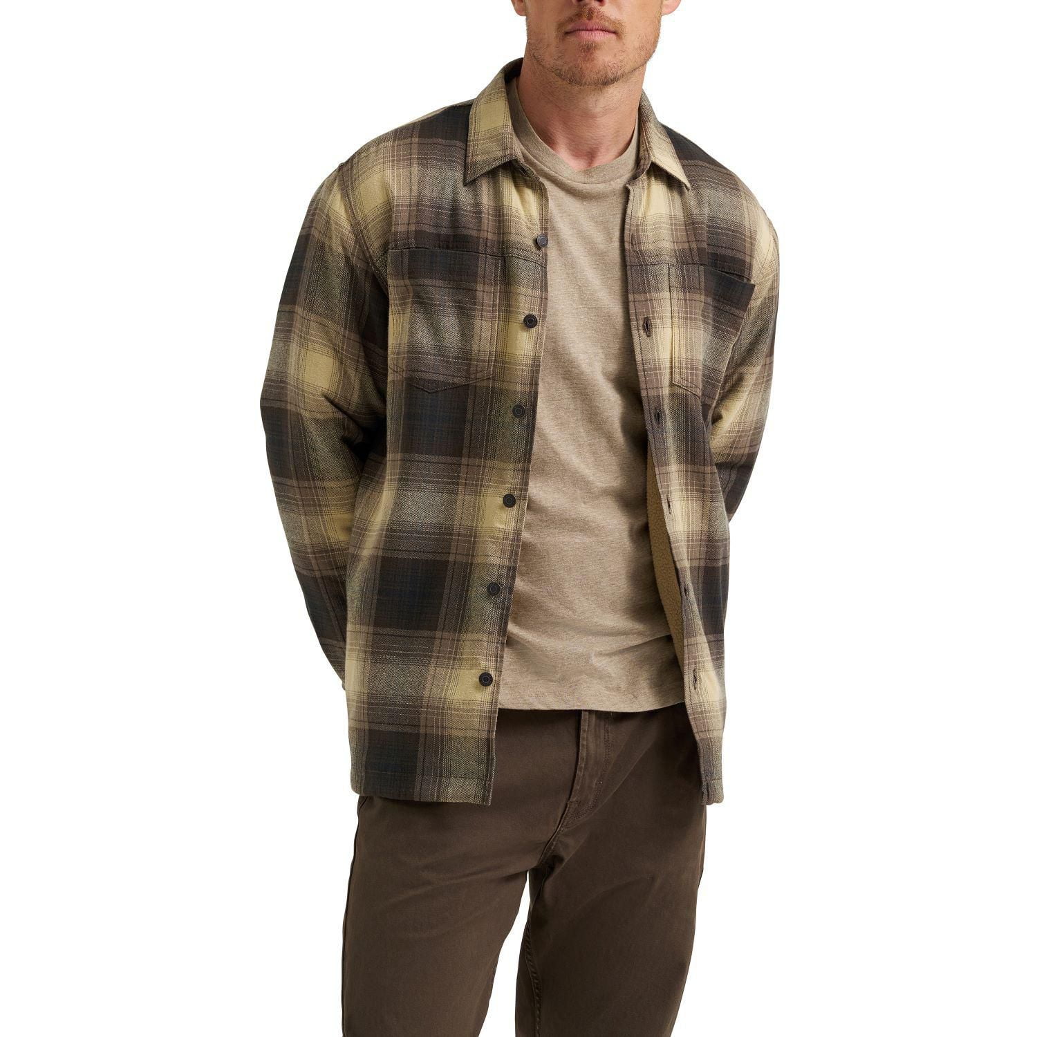 Click here for Wrangler Mens Plaid Sherpa Lined Shirt Jacket 2xl prices