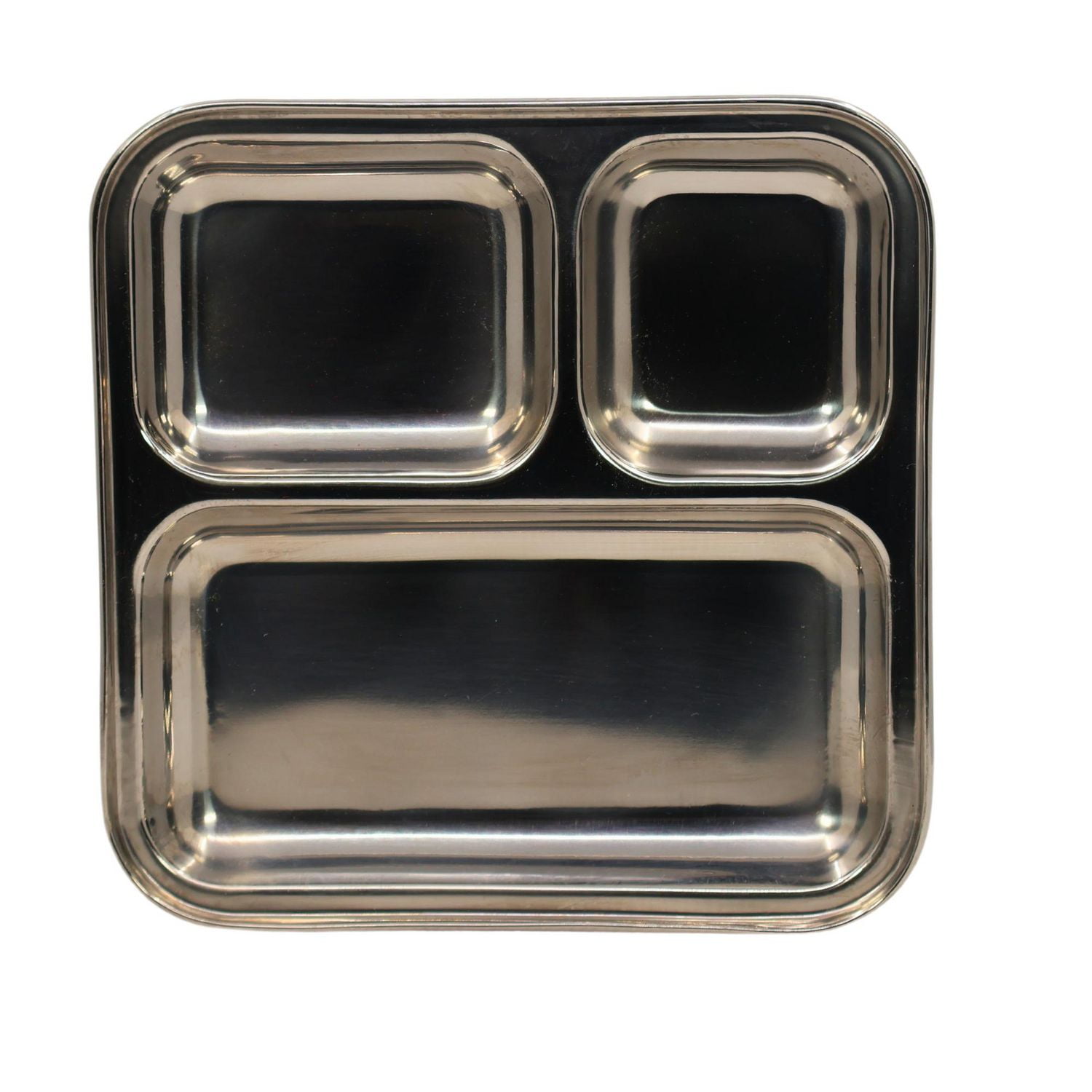 Stainless Steel 3 Compartment Tray Small, Stainless 3-Section Tray ...