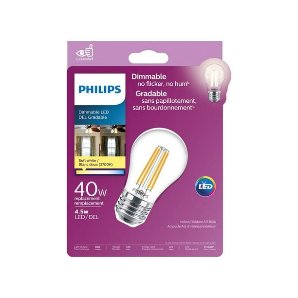 Philips LED 40W A15 Medium Base Soft White - Walmart.ca