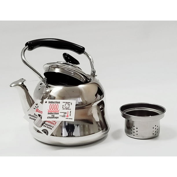 Sunwealth 1.5 L Stainless Steel Whistling Kettle with Tea Infuser ...