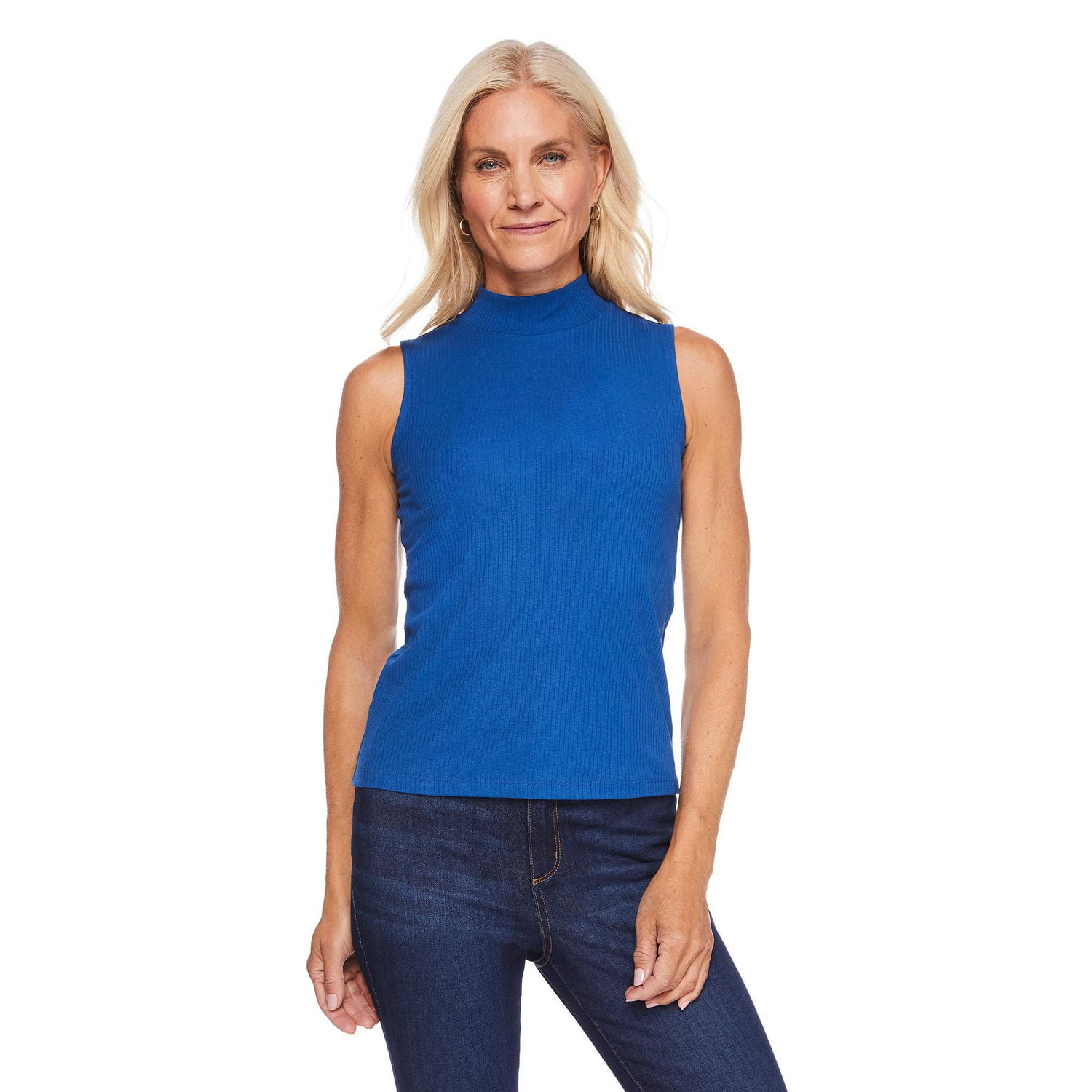 Haut côtelé à col droit Iyla pour femmes Tailles P-TTG - Walmart.ca