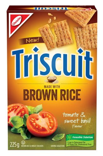 Triscuit Made with Brown Rice Tomato & Sweet Basil Flavour Biscuits ...