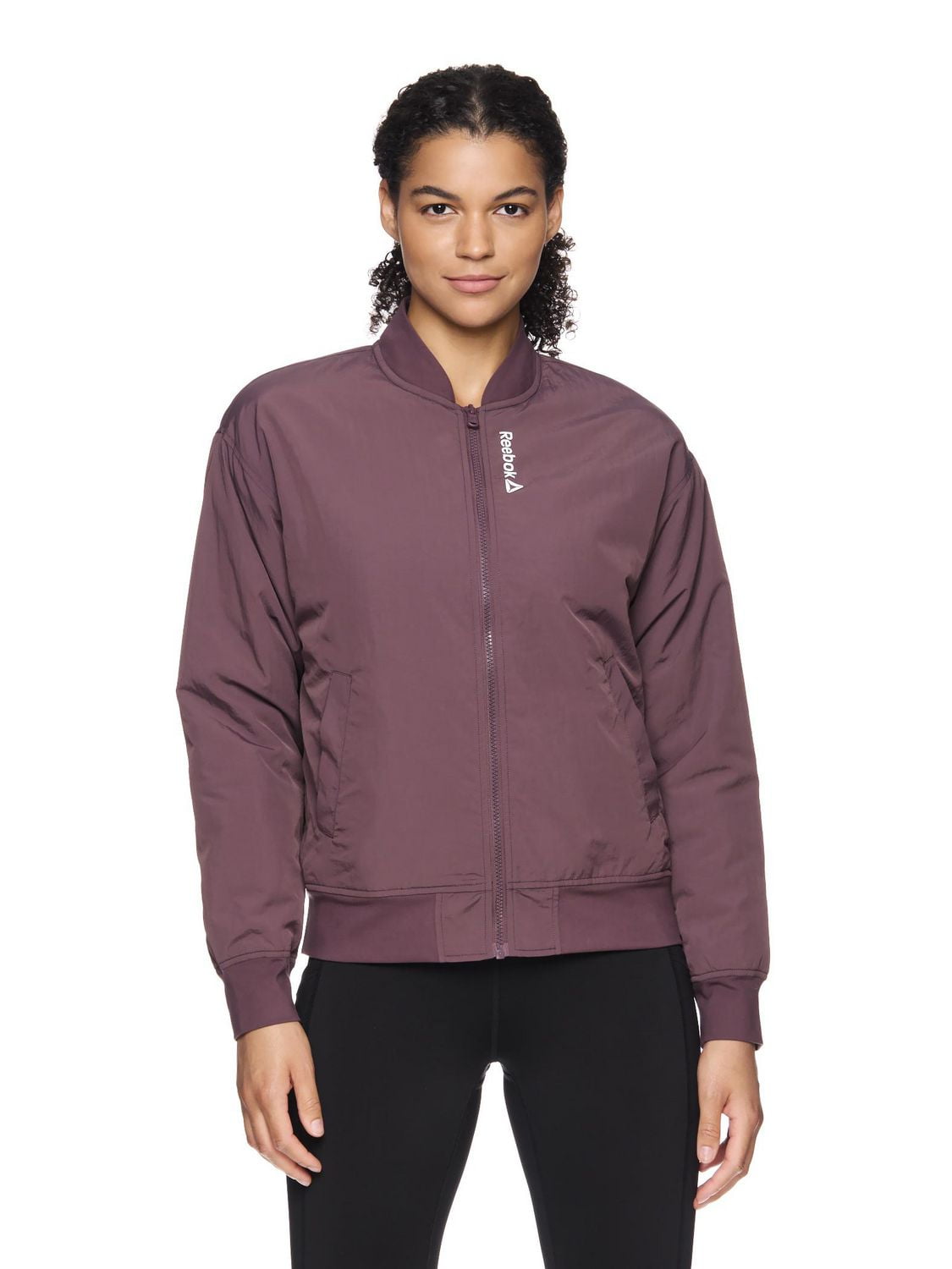 Reebok Women s Heritage Bomber Jacket with Pockets Walmart