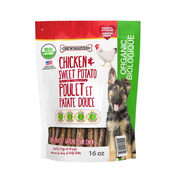 Chewmasters Organic Chicken &Sweet Potato Sticks - 16oz (454g) Bag ...