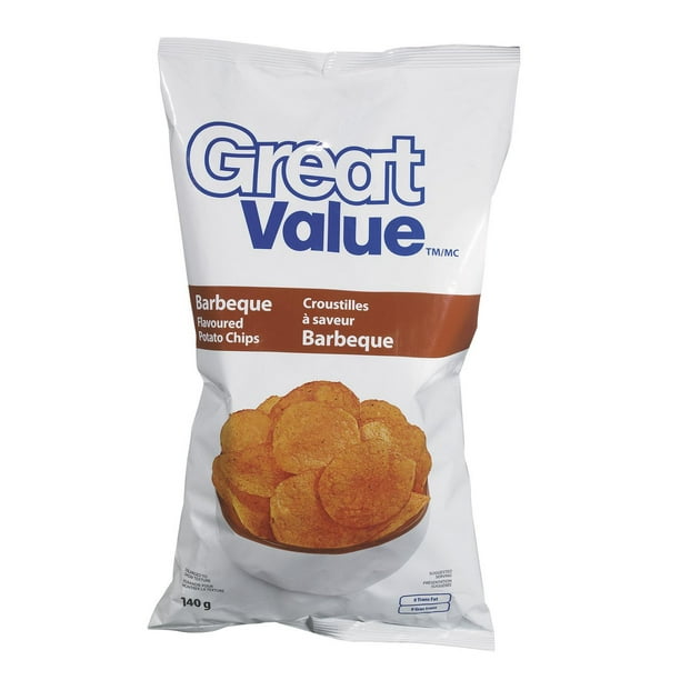 Great Value™ Barbeque Flavoured Potato Chips, 140 g - Walmart.ca
