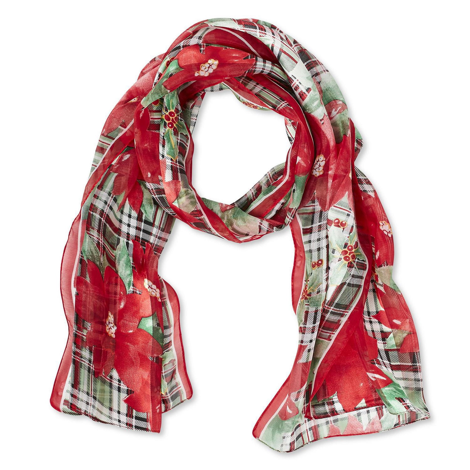 Click here for George Womens Poinsettia Oblong Scarf One Size prices