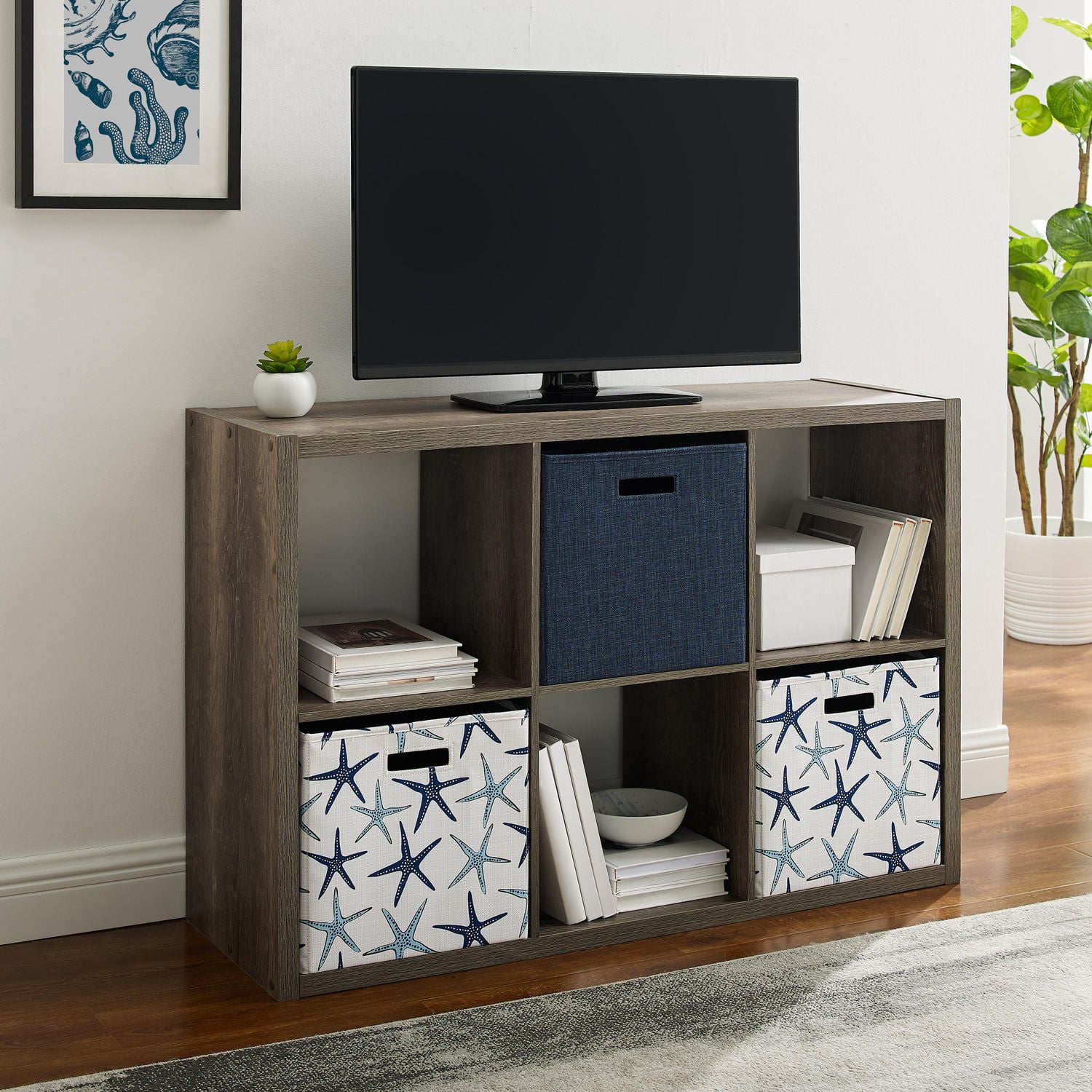 Tv stand with cubby storage store