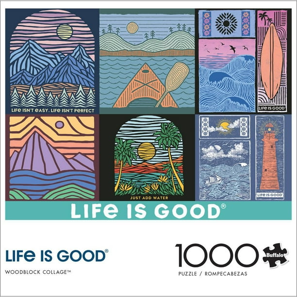 Buffalo Games - Life Is Good - Woodblock Collage - 1000 Piece Jigsaw ...