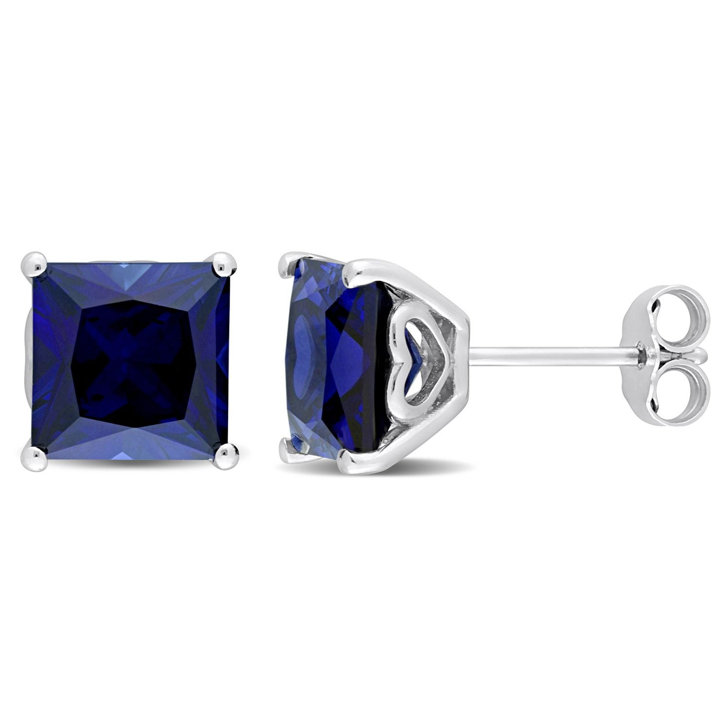 Click here for Miabella Princess-Cut Created Blue Sapphire Solita... prices