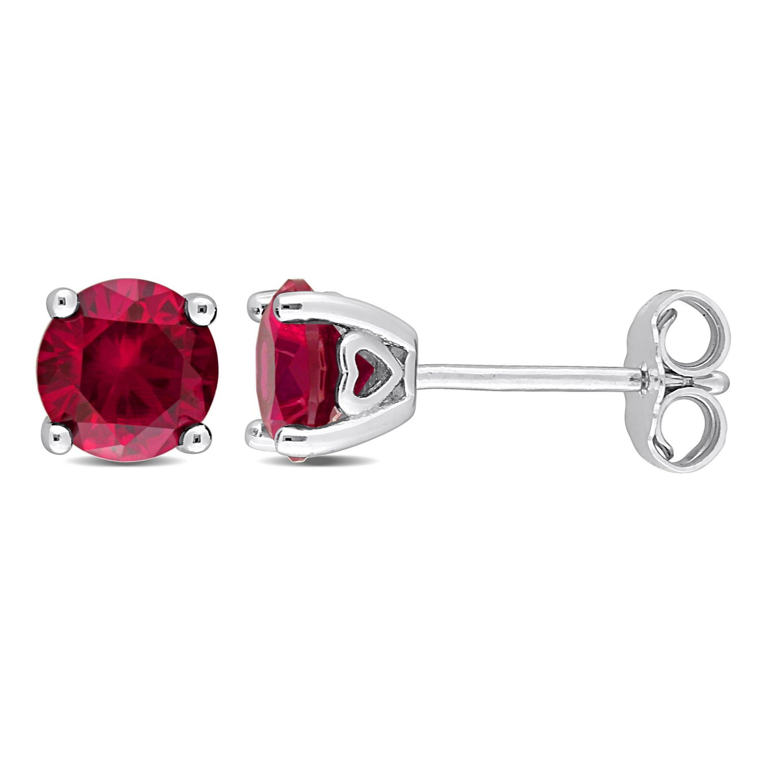 Click here for Miabella Created Ruby Solitaire Stud Earrings In S... prices