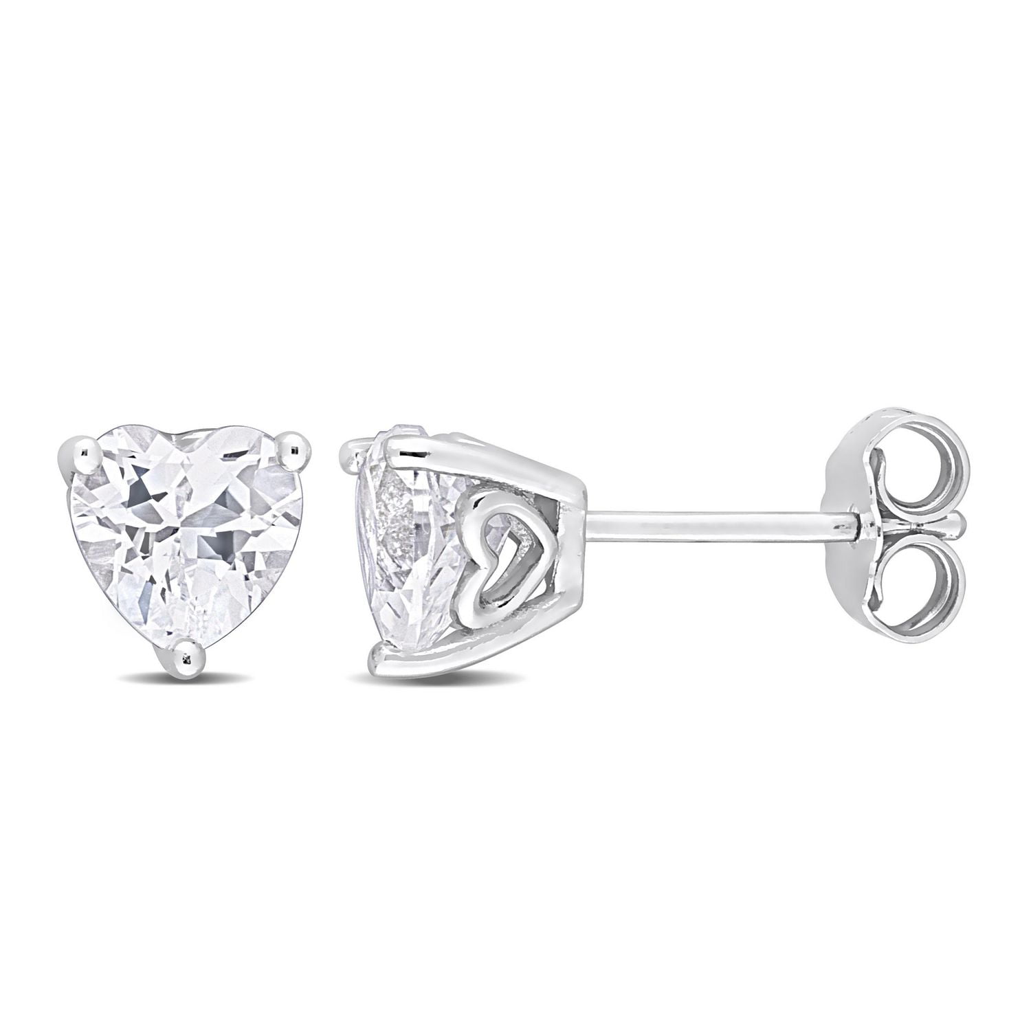 Click here for Miabella Created White Sapphire Solitaire Heart St... prices