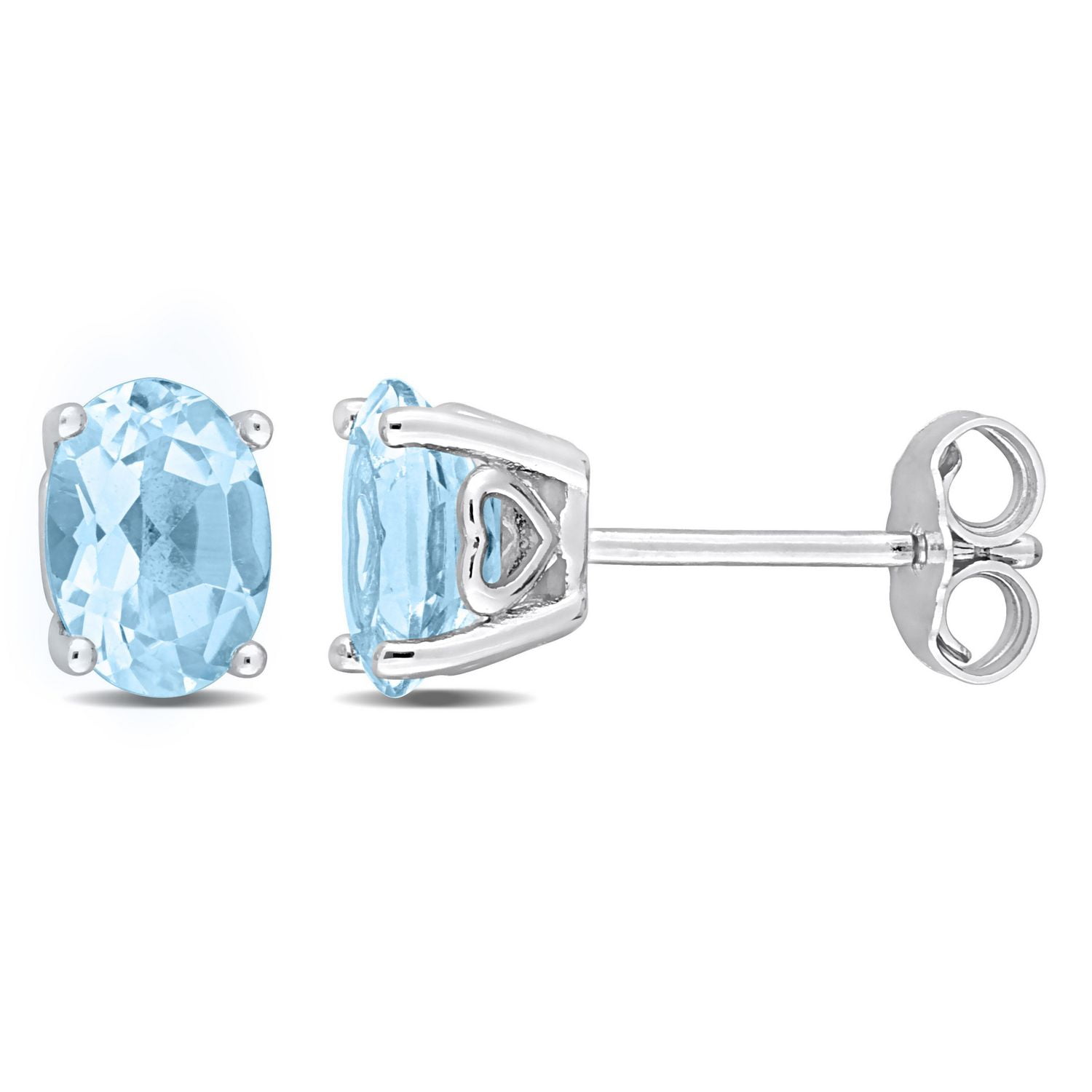 Click here for Miabella Sky Blue Topaz Solitaire Oval Stud Earrin... prices