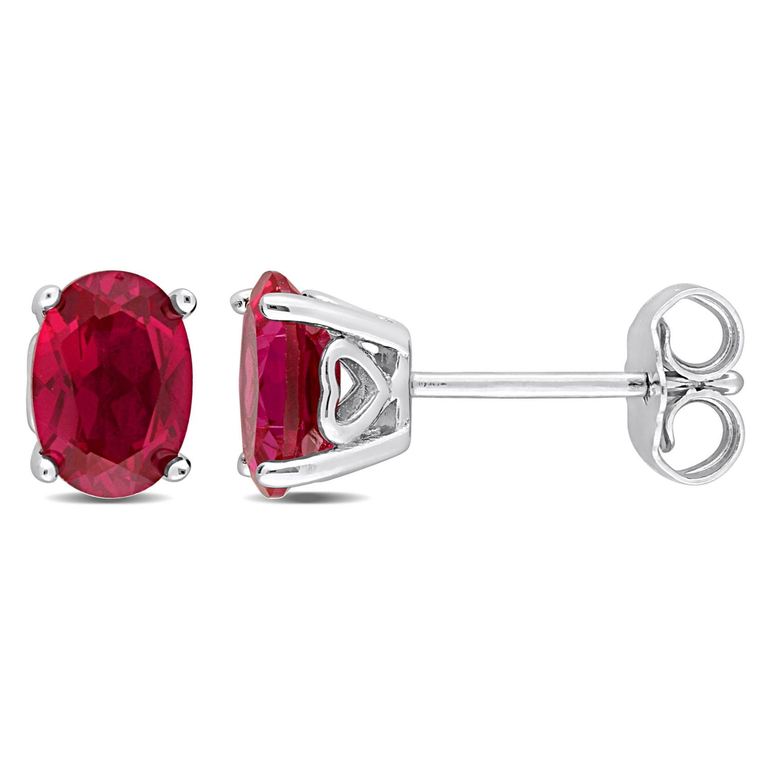 Click here for Miabella Created Ruby Solitaire Oval Stud Earrings... prices