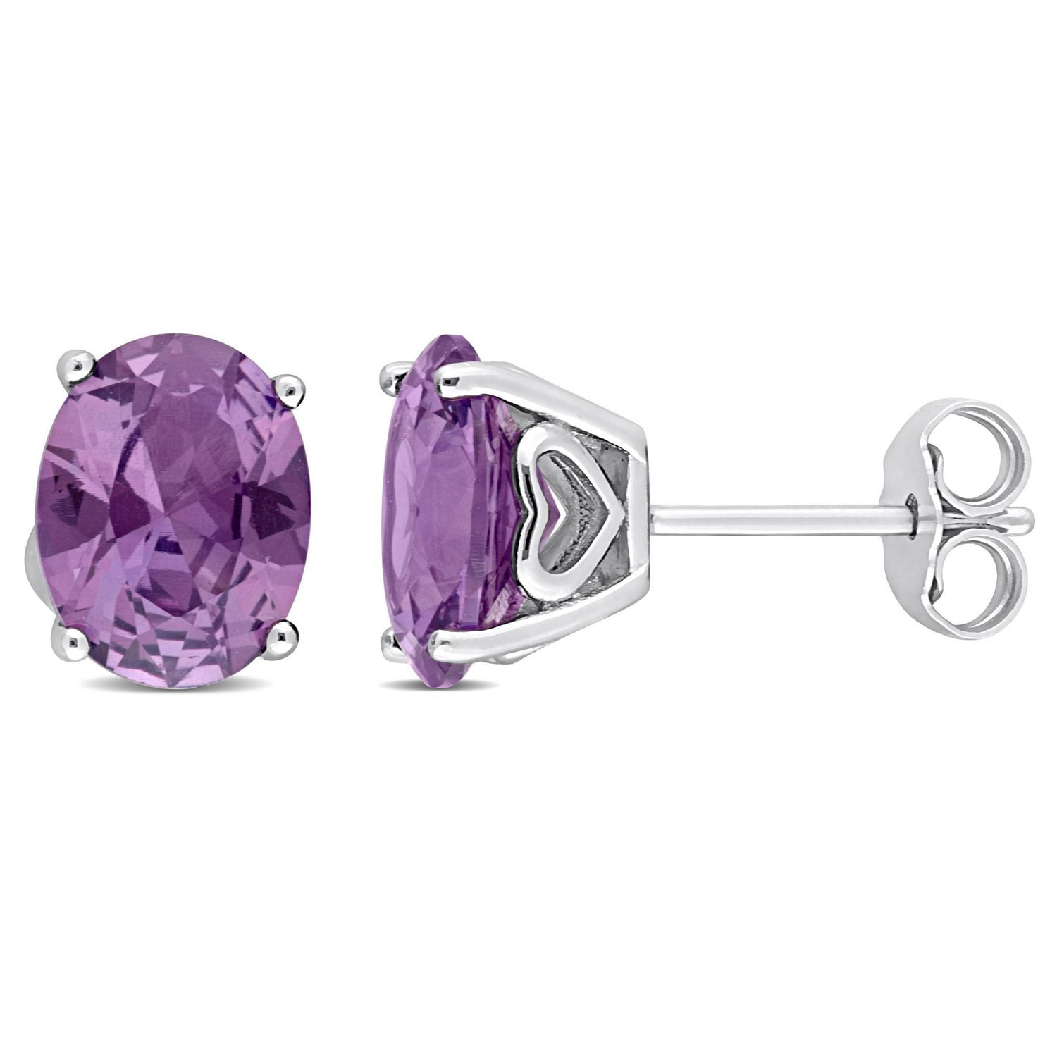 Click here for Miabella Simulated Alexandrite Solitaire Oval Stud... prices