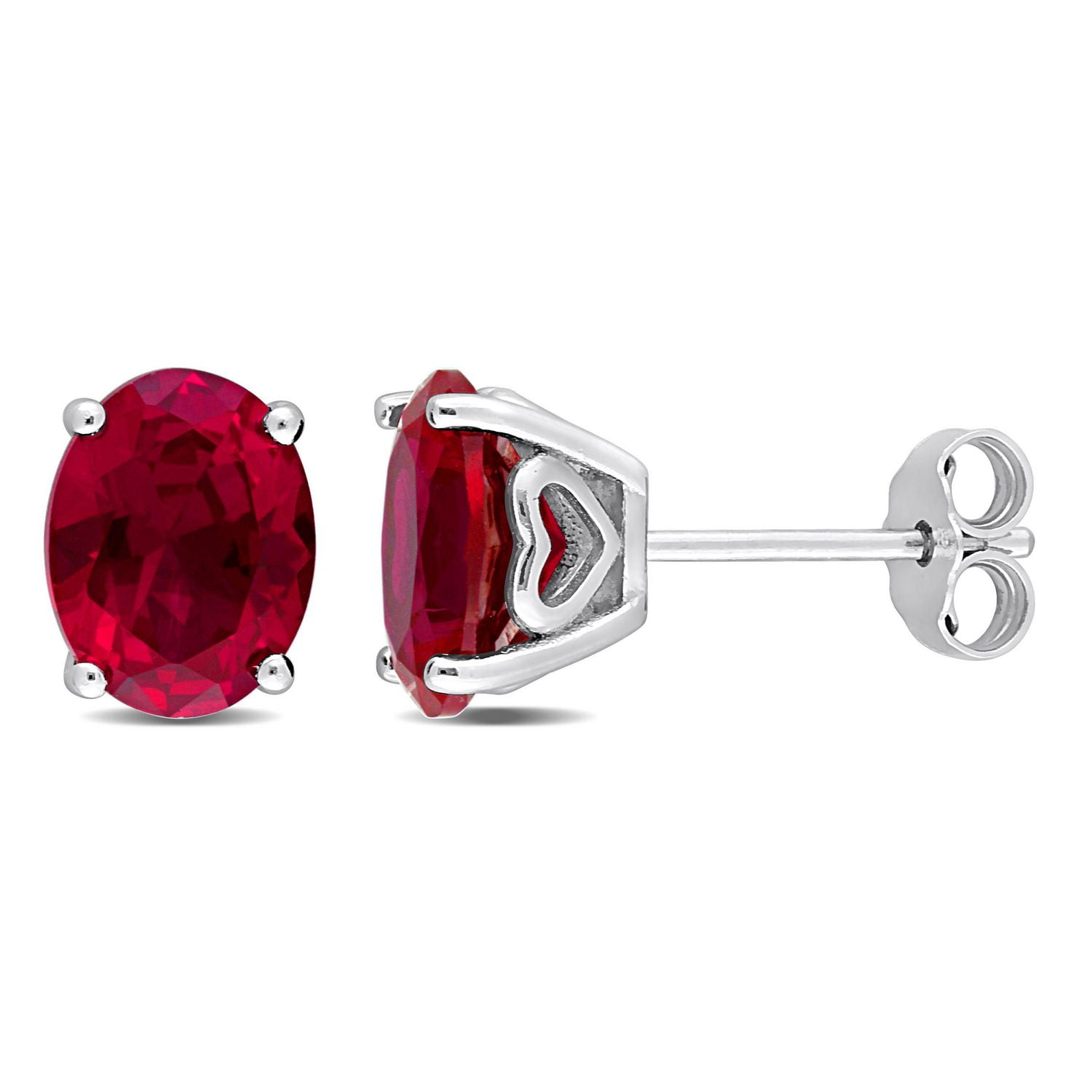 Click here for Miabella Created Ruby Solitaire Oval Stud Earrings... prices