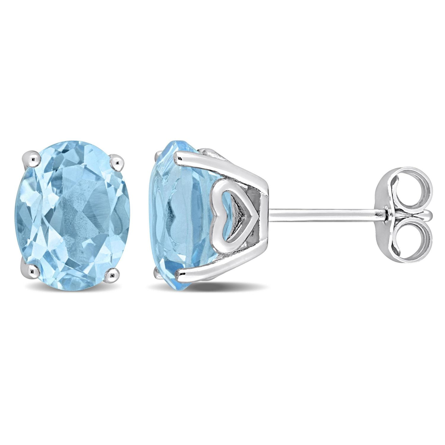 Click here for Miabella Sky Blue Topaz Solitaire Oval Stud Earrin... prices
