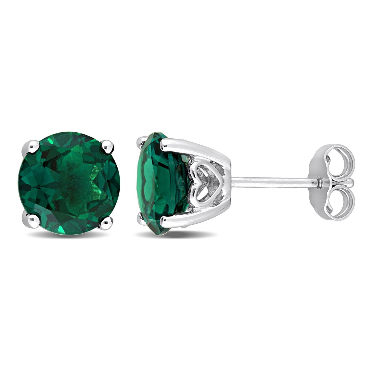 Click here for Miabella Created Emerald Solitaire Stud Earrings I... prices