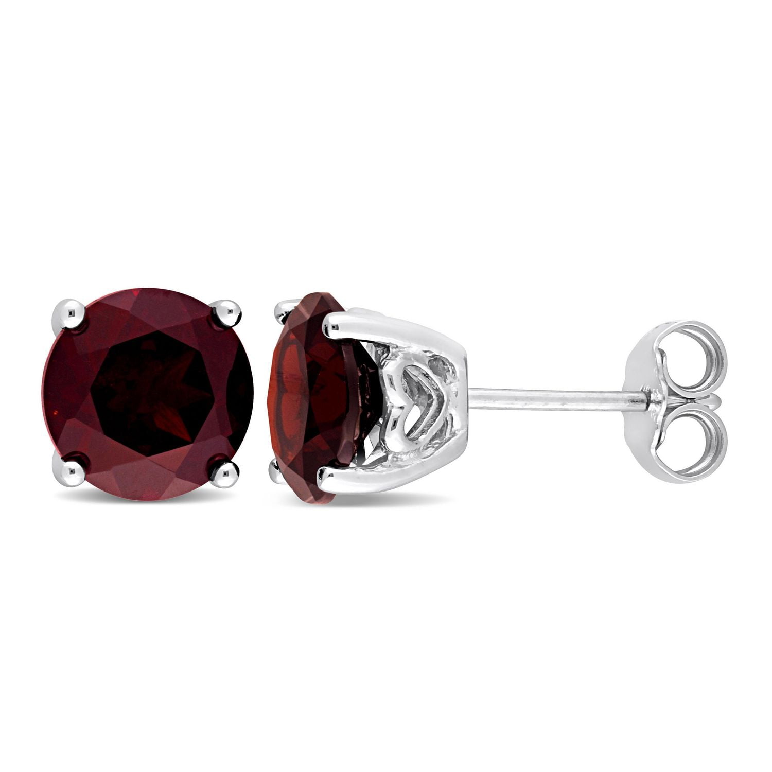 Click here for Miabella Garnet Solitaire Stud Earrings In Sterlin... prices